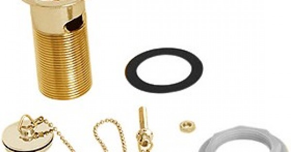 1 1/4" Gold Slotted Basin Waste omplete Brassplug